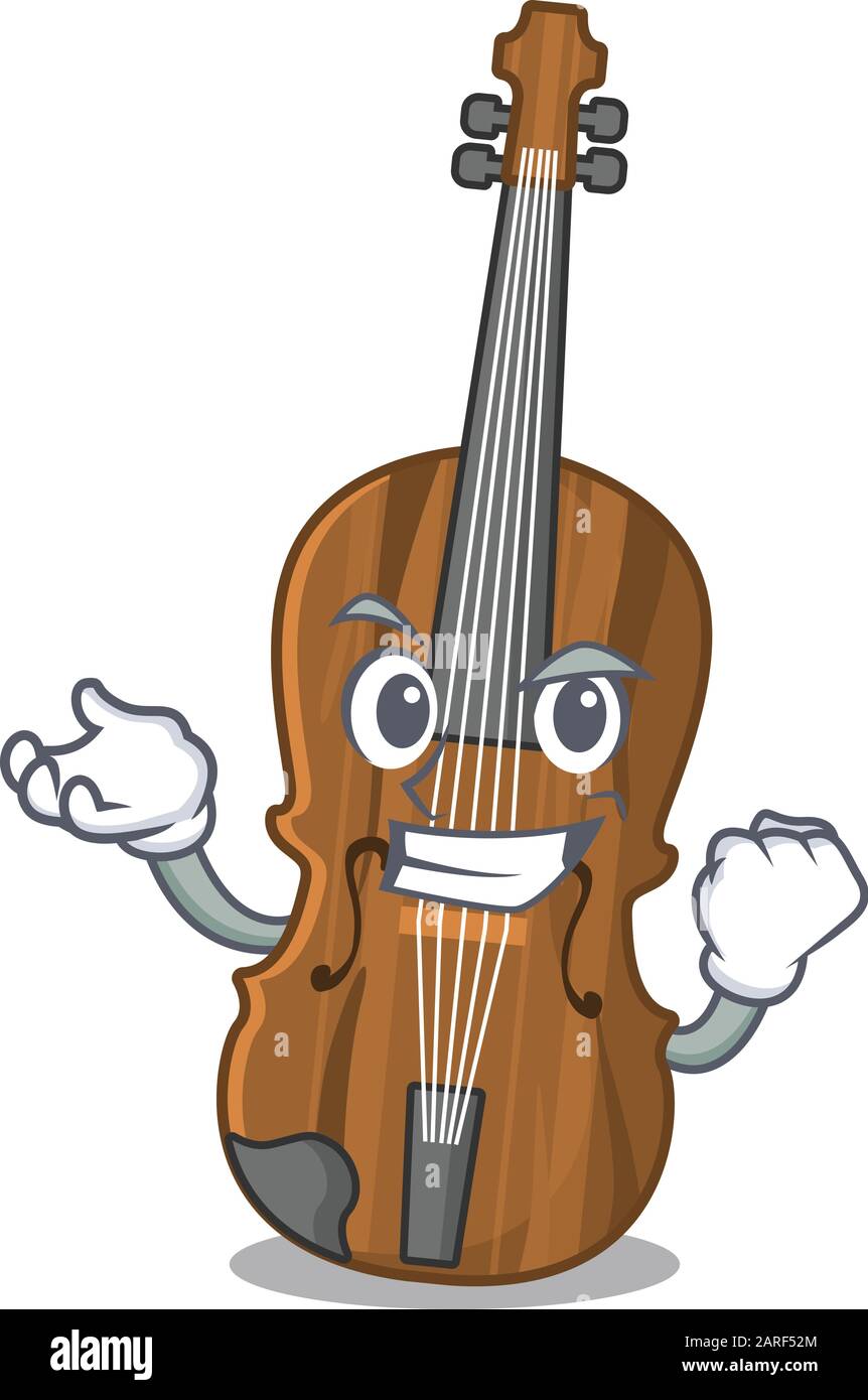 Happy confident Successful violin cartoon character style Stock Vector ...