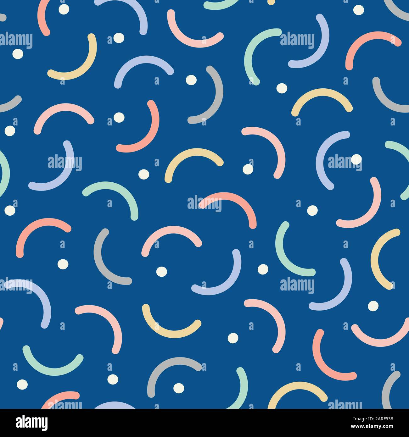 Abstract curve and dot vector seamless pattern design background Stock ...