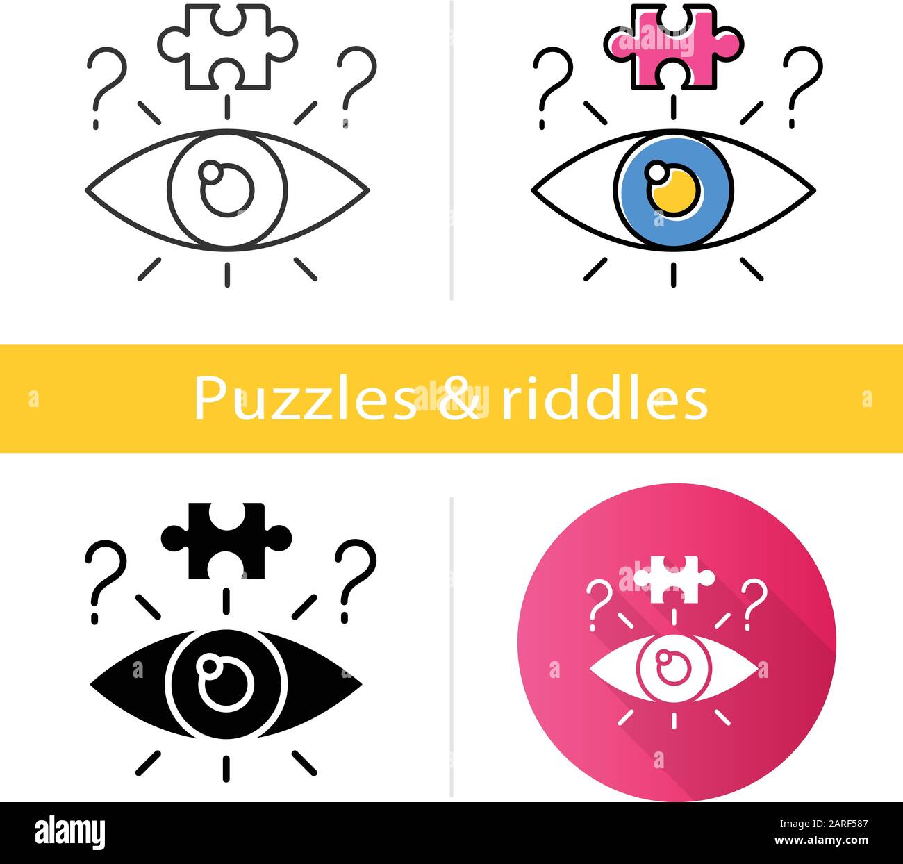 Riddle solving process icon. Mental exercise. Jigsaw puzzle. Mystery ...
