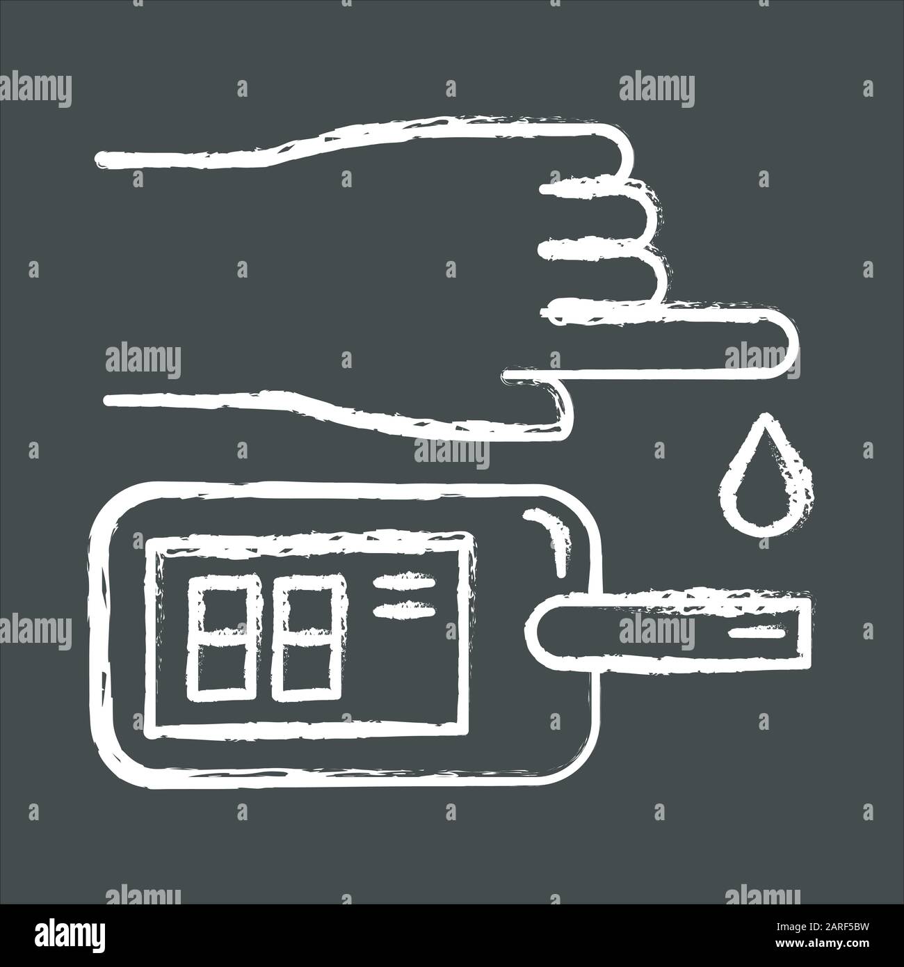 Blood test chalk icon. Disease analysis. Illness check. Infection ...