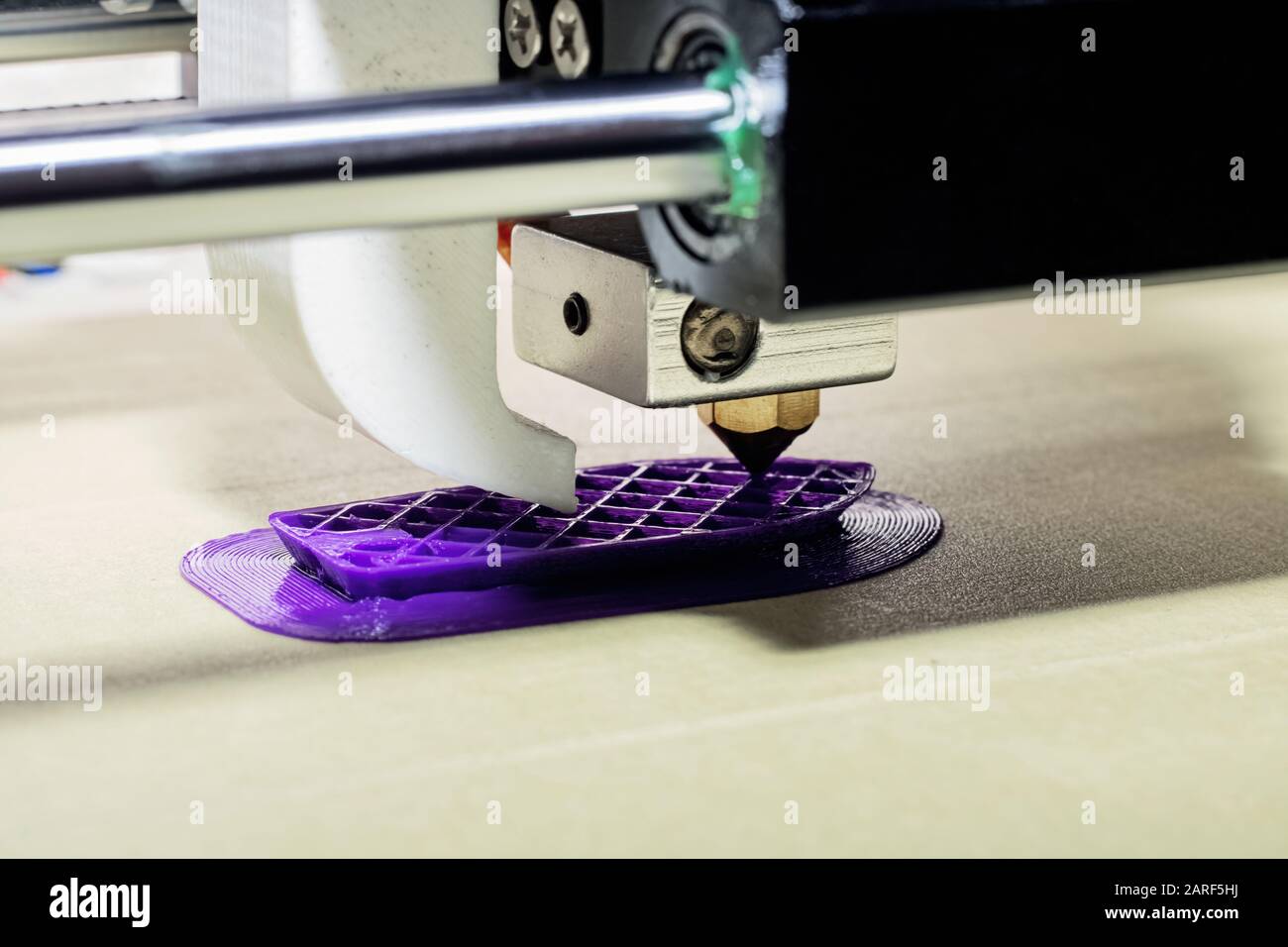 The process of printing from plastic to a 3D printer Stock Photo - Alamy