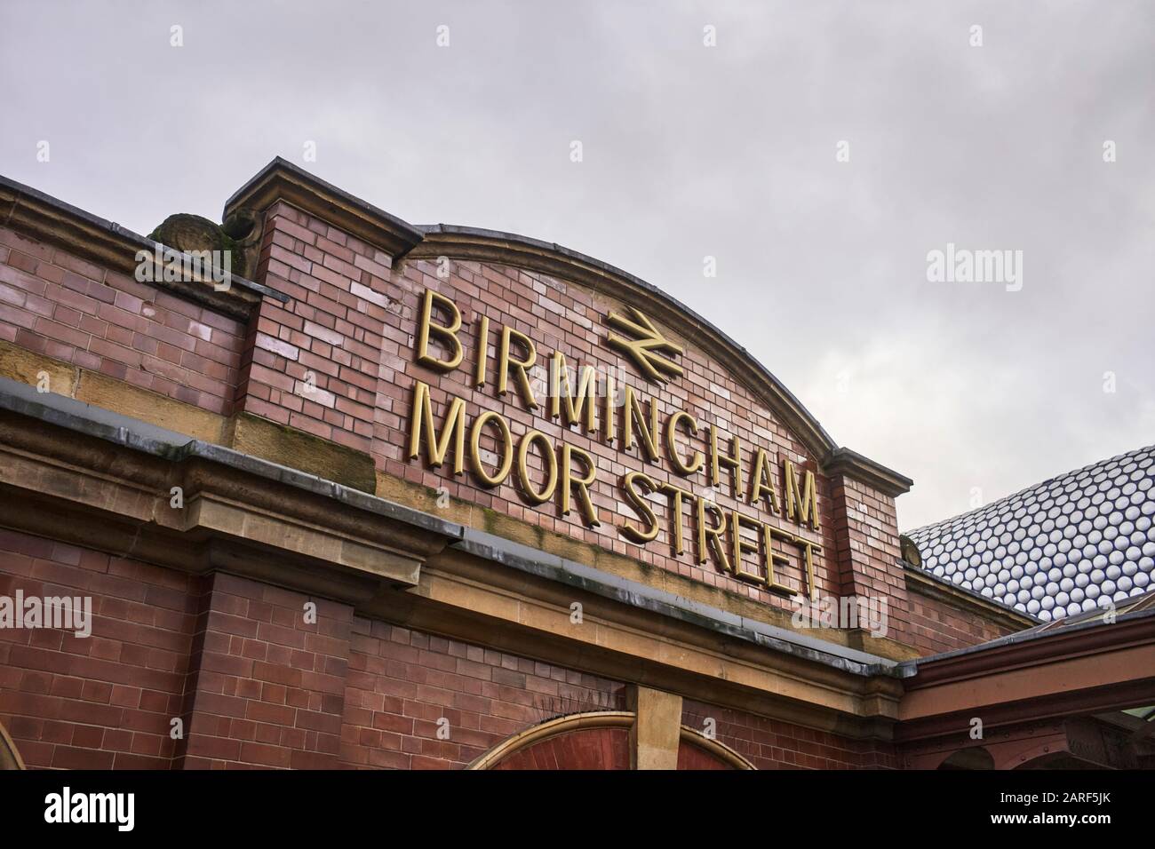 Birmingham Moor Street station sign looking up Stock Photo - Alamy