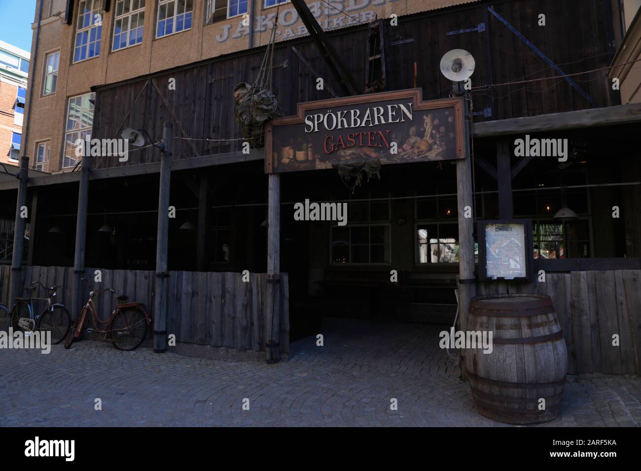 The front entrance to the pub and restaurant, Spökbaren Gasten, in ...