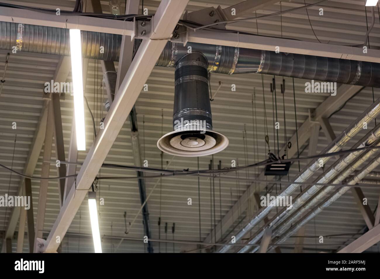 Electric industrial hood on a metal ceiling Stock Photo - Alamy
