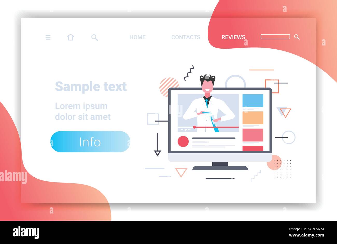 male doctor blogger holding test tubes with different liquids man ...