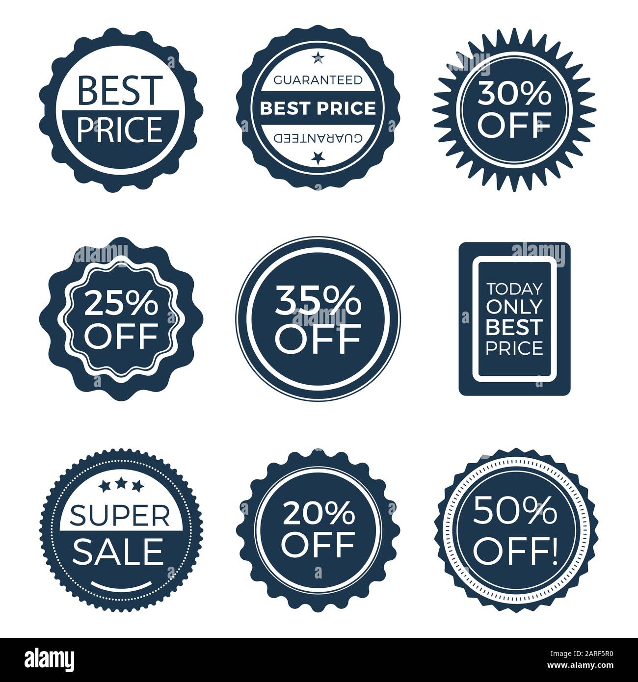 Vintage sale badges set. Round emblems for design. Classic template ...