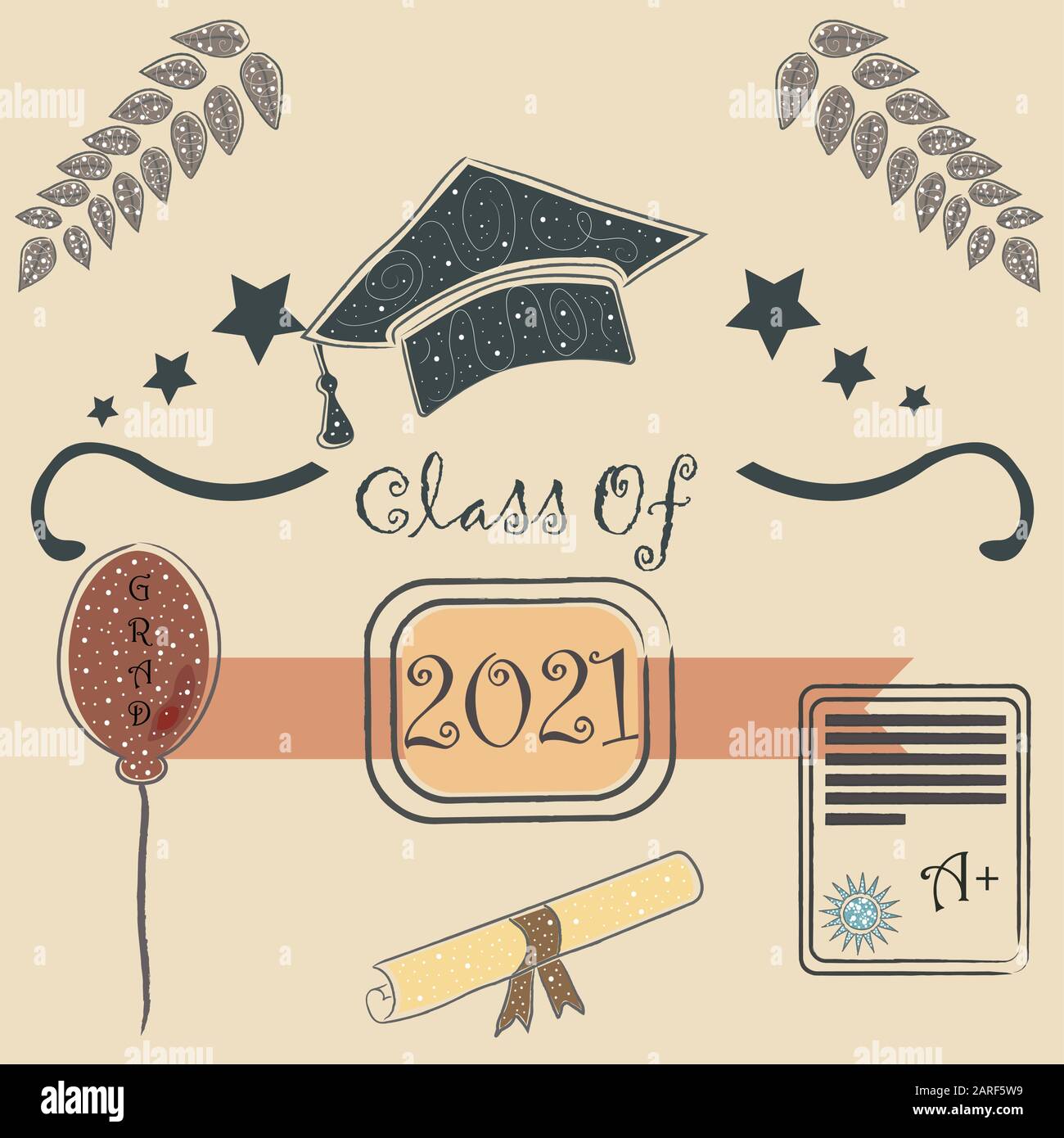 Graduation Class of Two Thousand Eighteen. Paper Background. Vector ...
