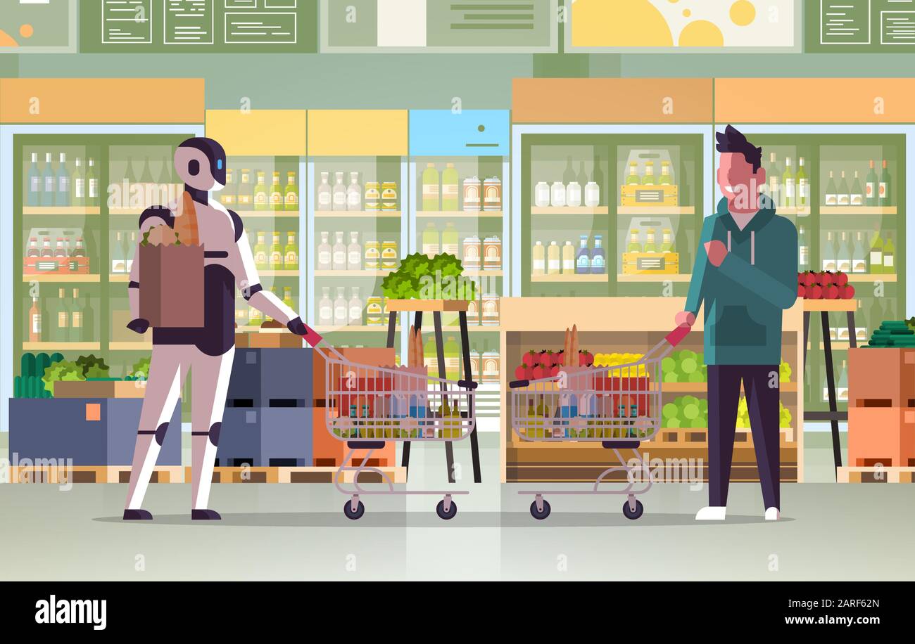 Smart person shopping in supermarket Stock Vector Images - Alamy