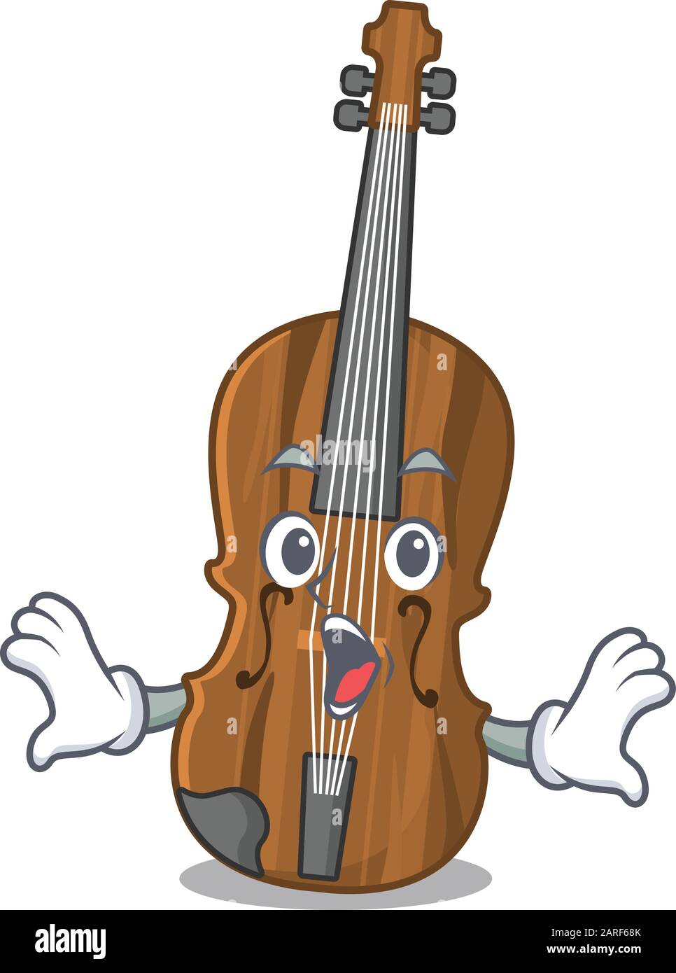 Violin cartoon character design on a surprised gesture Stock Vector ...
