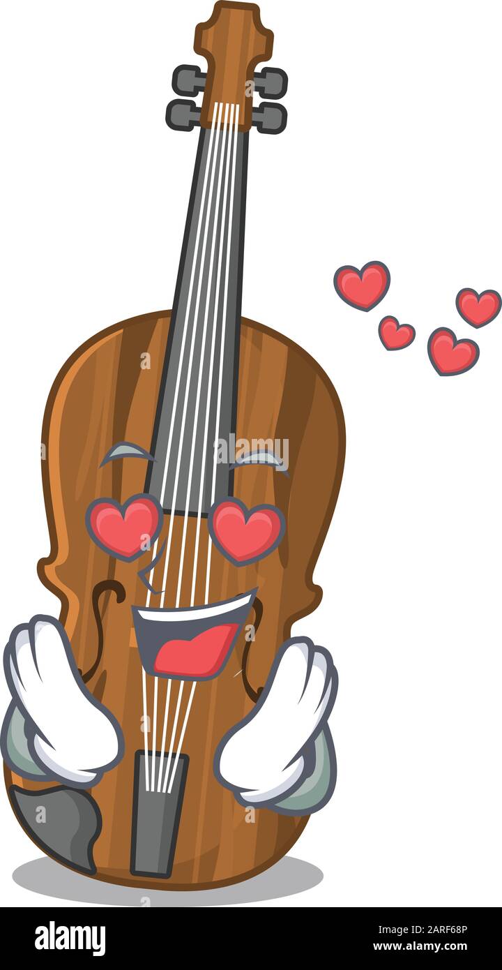 falling in love cute violin cartoon character design Stock Vector Image ...