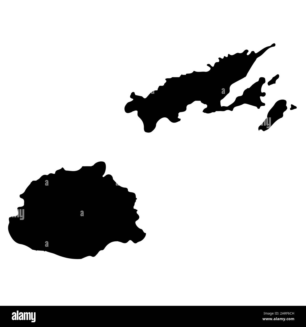 Fiji Map Black Silhouette Vector illustration eps 10 Stock Vector Image ...