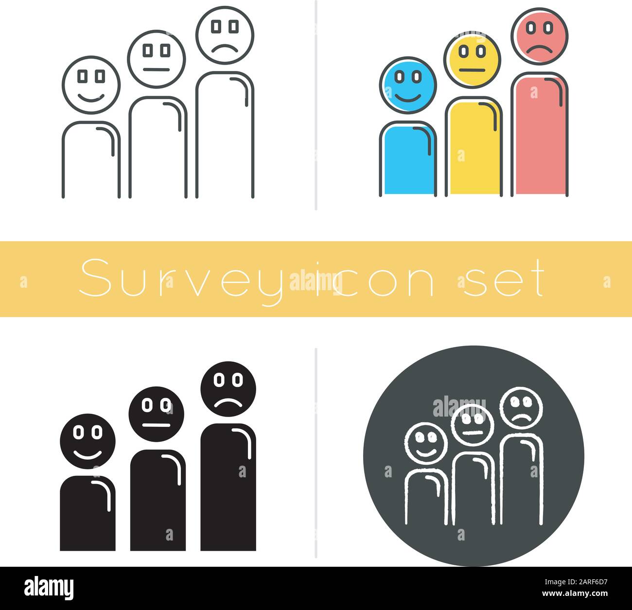 Satisfaction level icon. Customer experience. Negative, positive ...