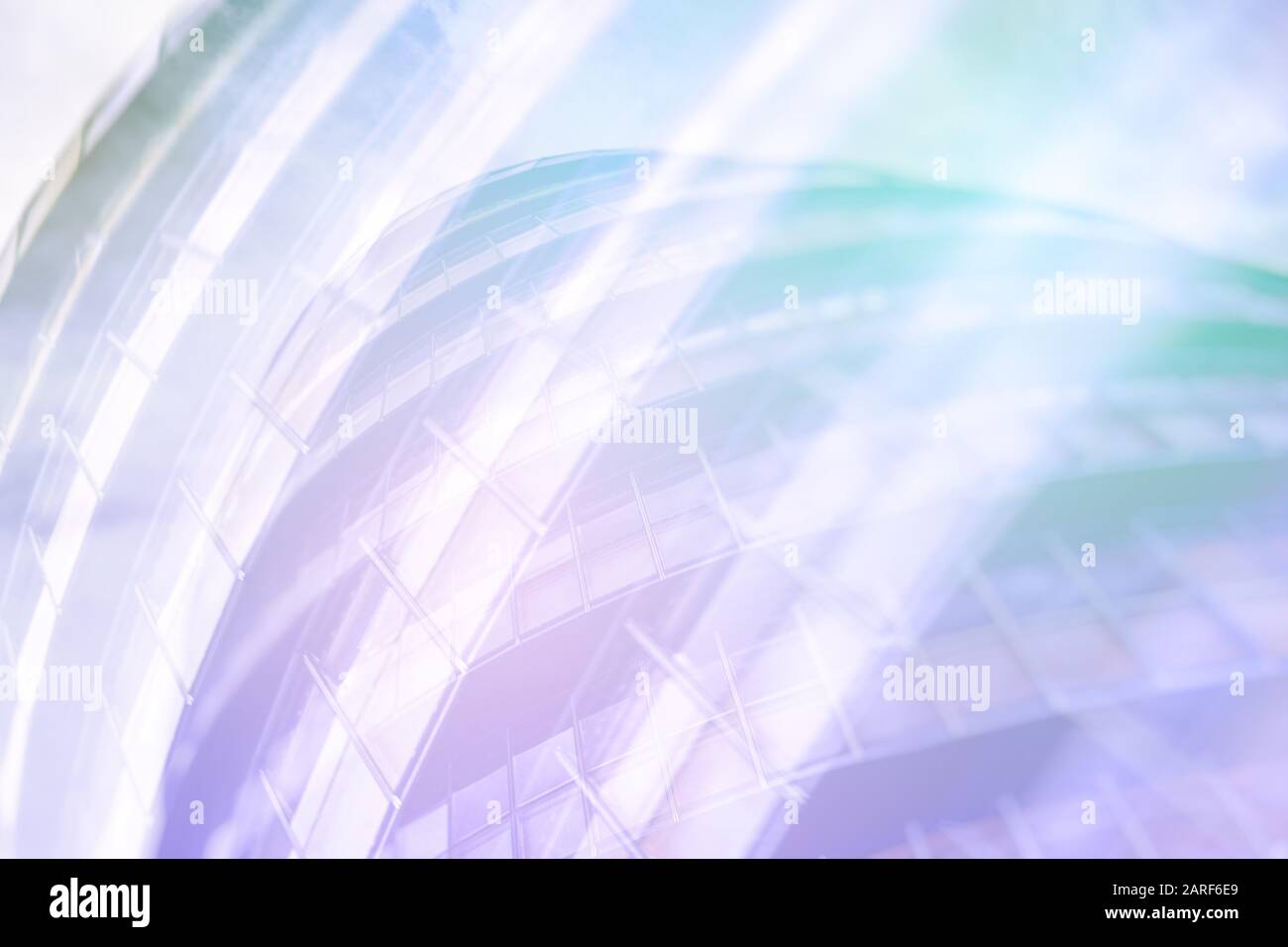 Architectural abstract. Modern building exterior with hazy coloured ...