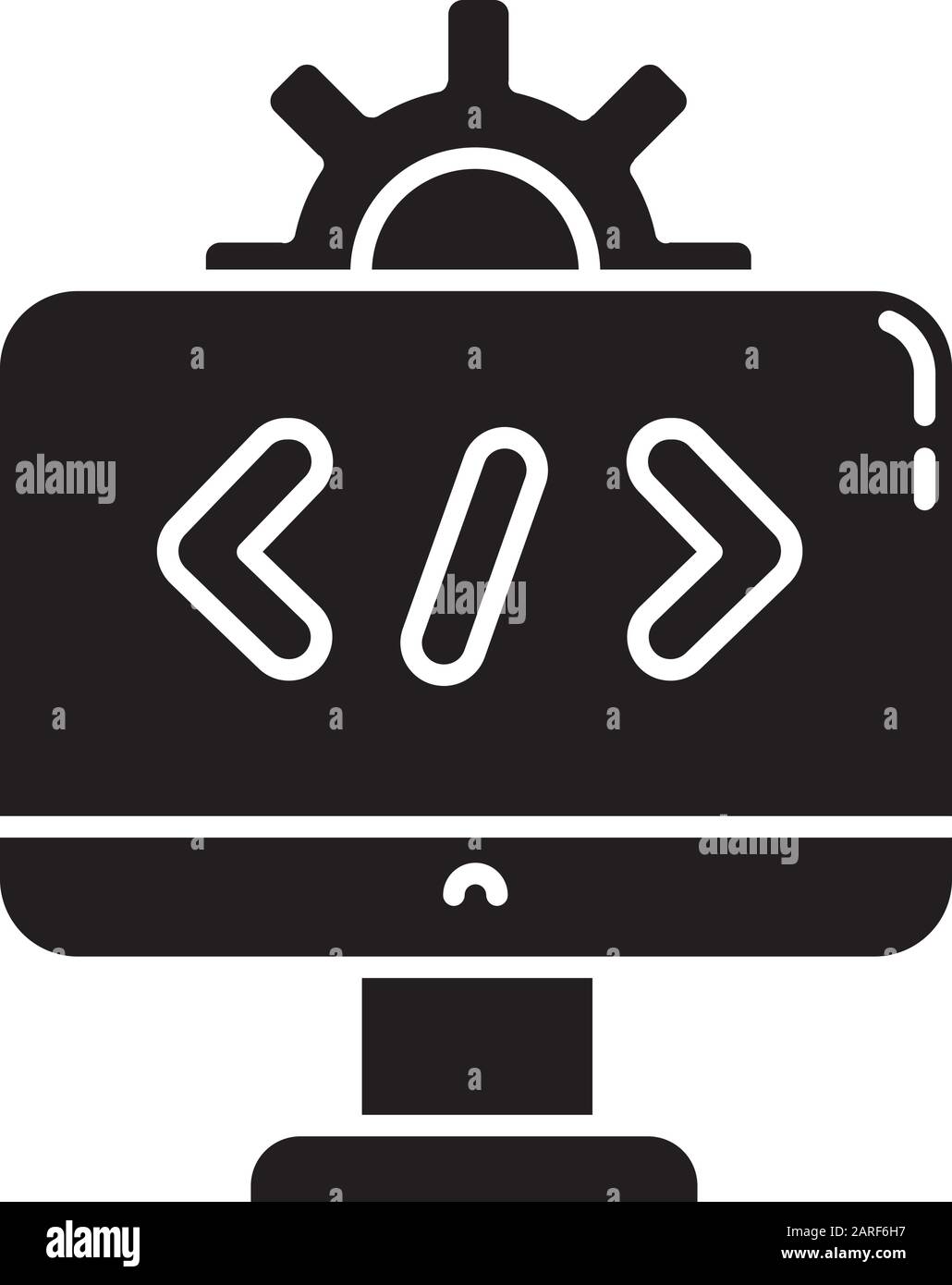 Software industry glyph icon. Information technology sector. Computer ...
