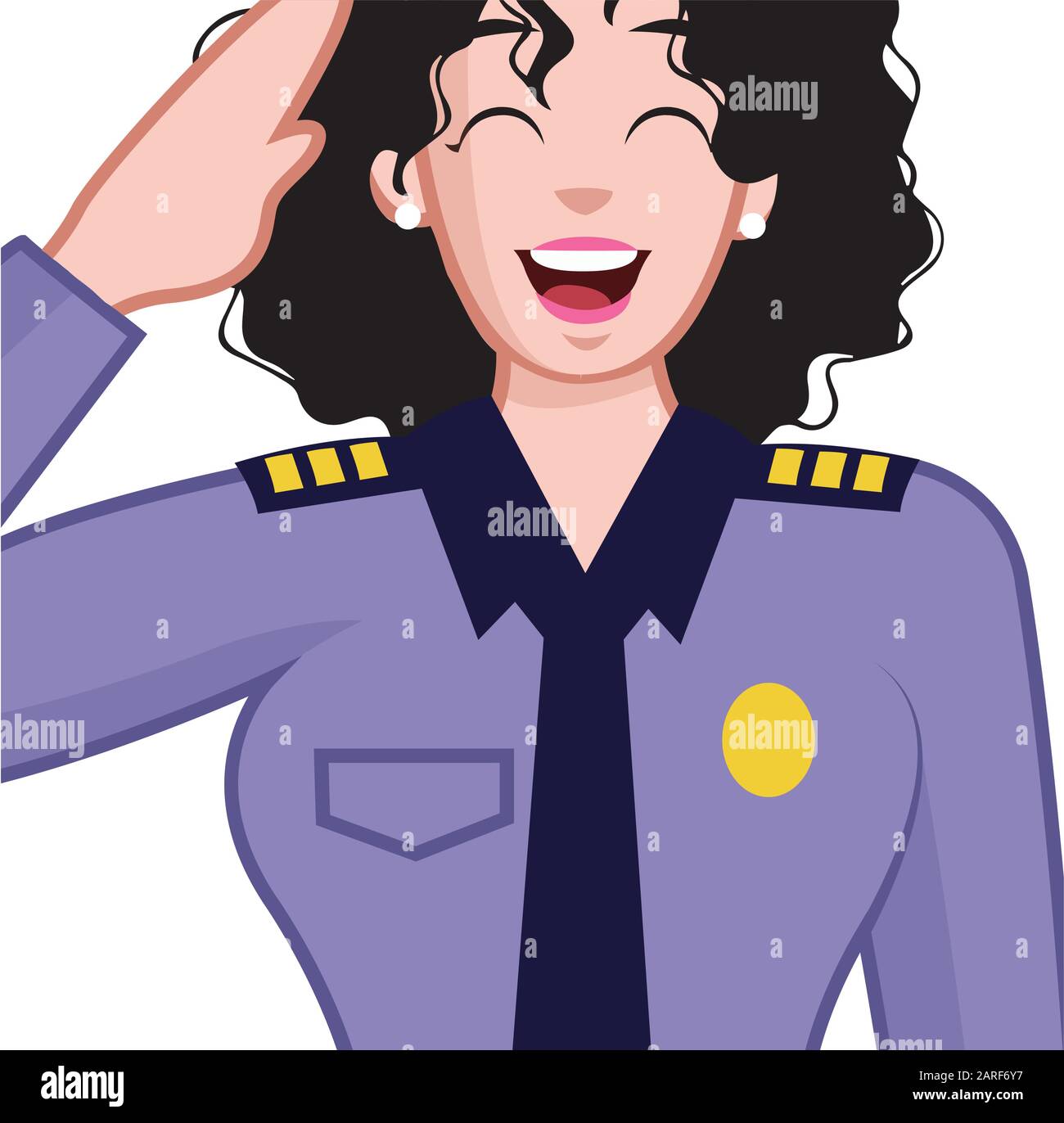 happy police woman with uniform, vector, illustration Stock Vector ...