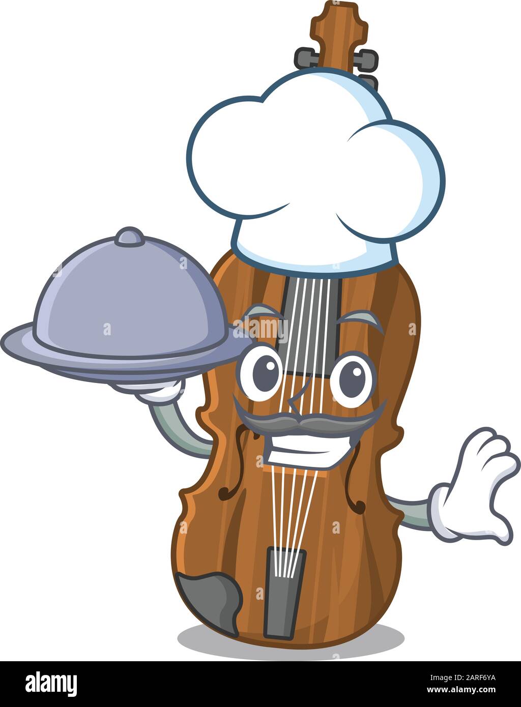 cartoon design of violin as a Chef having food on tray Stock Vector ...