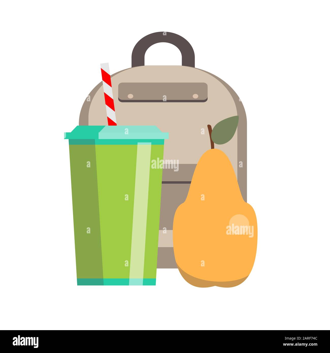 School lunch box. Kids school lunches icons in flat style Stock Vector ...