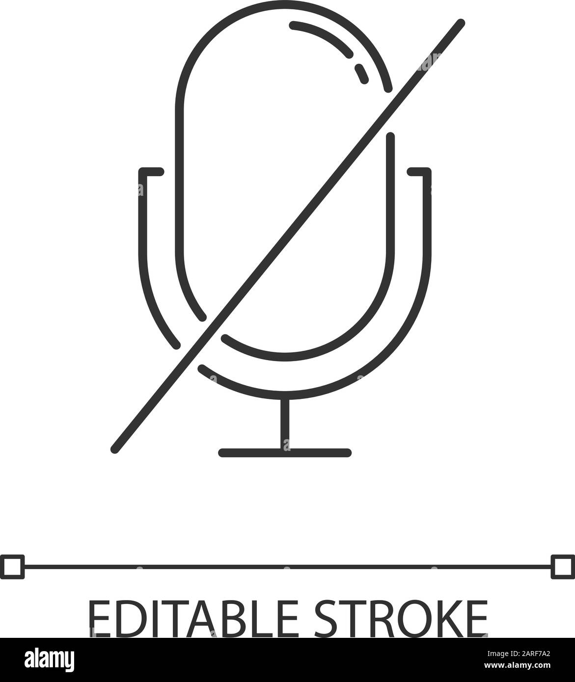 Microphone installation linear icon. Sound recorder connected ...