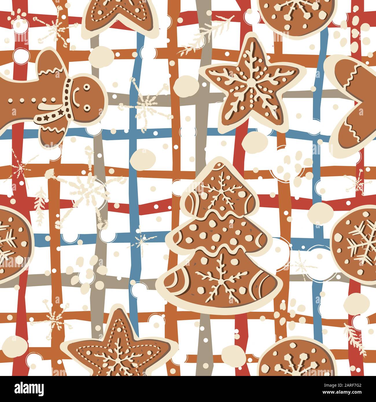 Gingerbread cookie seamless background. Creative Design. Vector ...