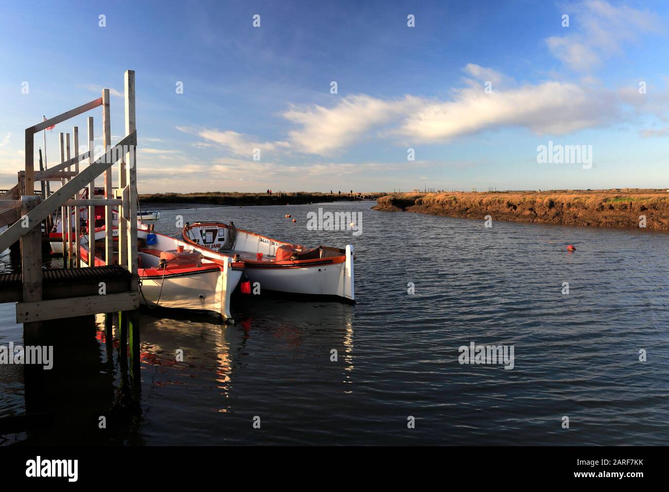 View over the Morston Salt Marshes from Morston Quay, North Norfolk ...
