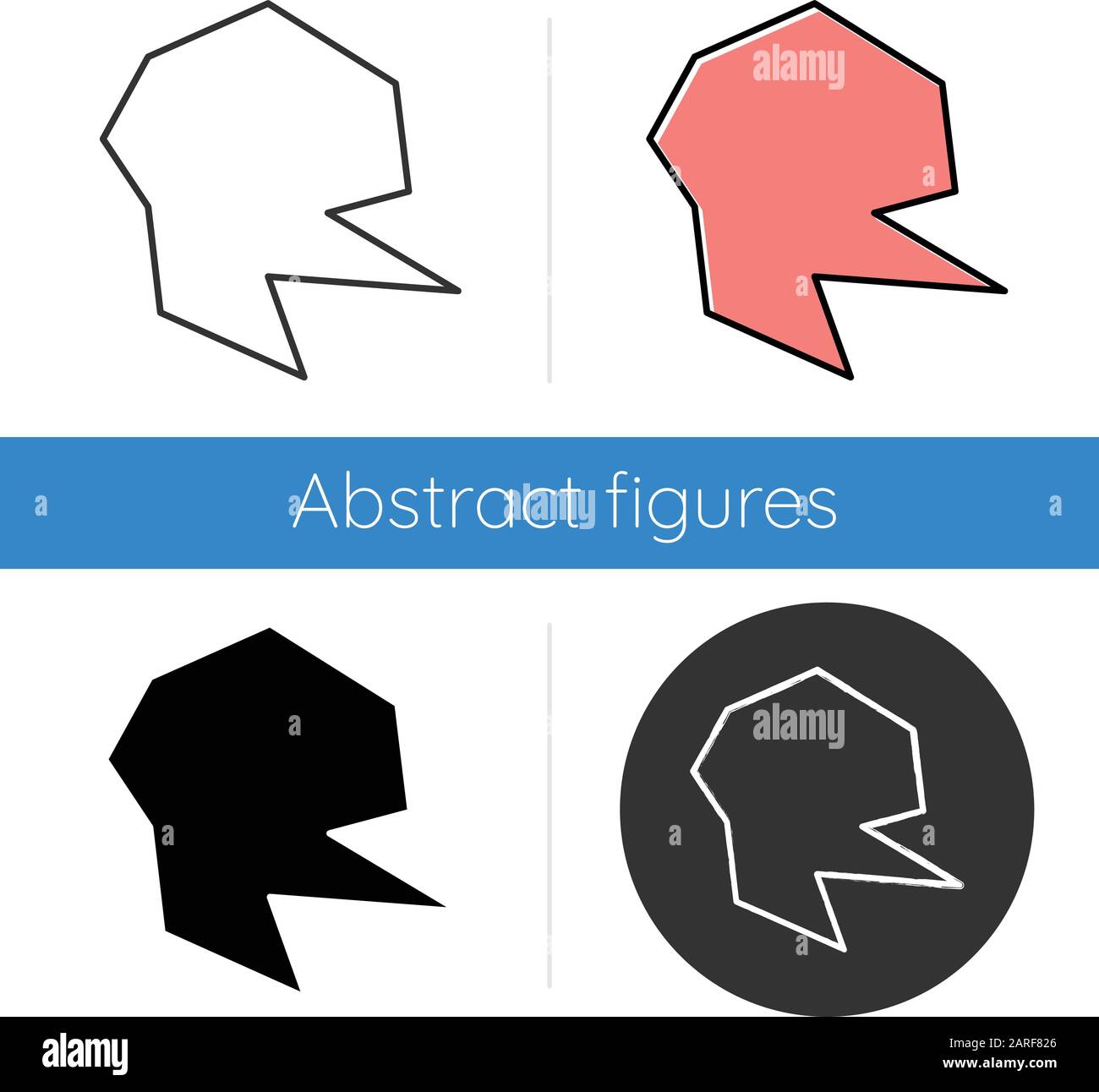 Geometric figure icon. Decorative element with cut edges. Abstract ...