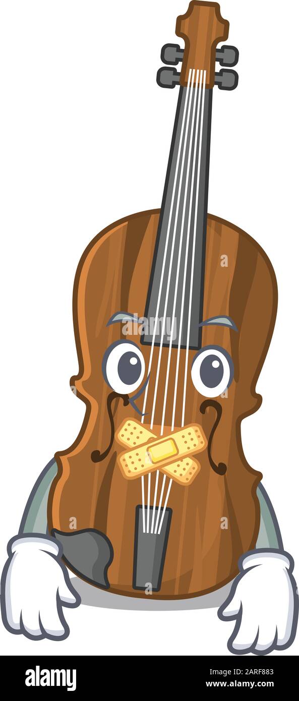 a silent gesture of violin mascot cartoon character design Stock Vector ...