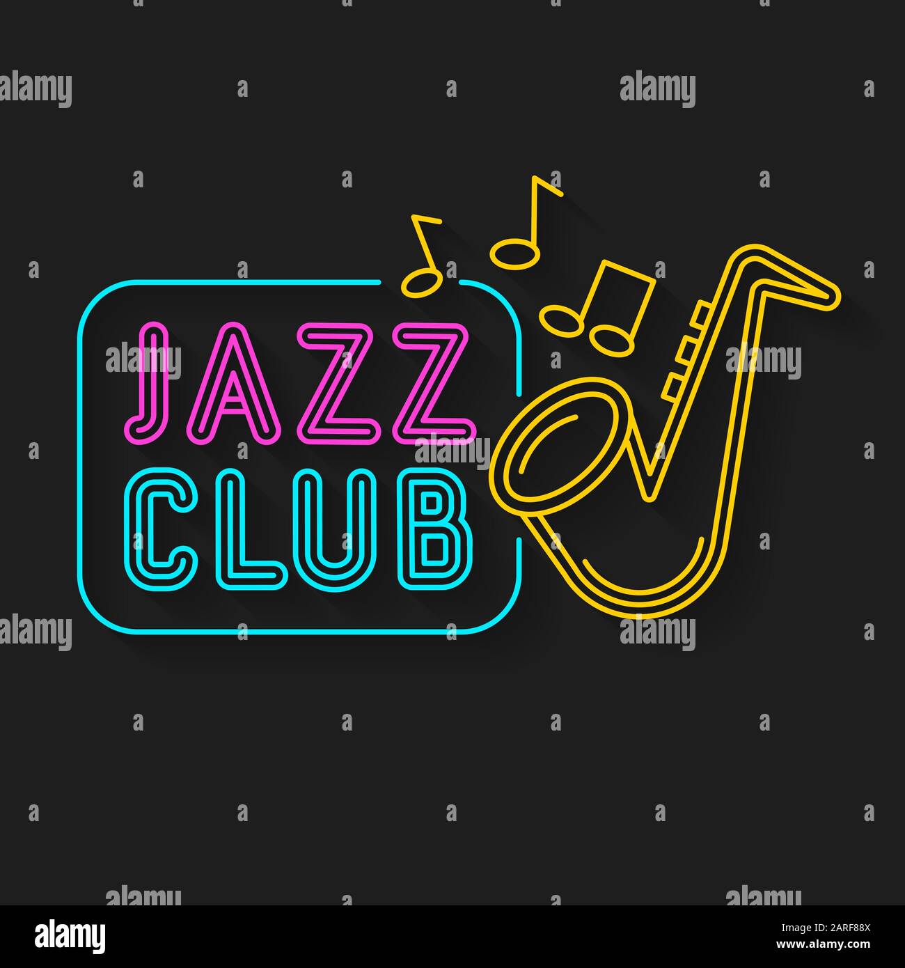 Neon music stage Stock Vector Images - Alamy