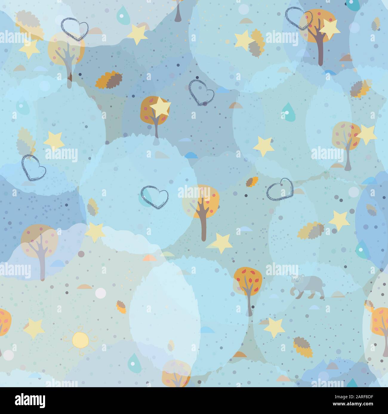 Cute Seamless Tree Pattern. Vector Illustration Stock Vector Image ...