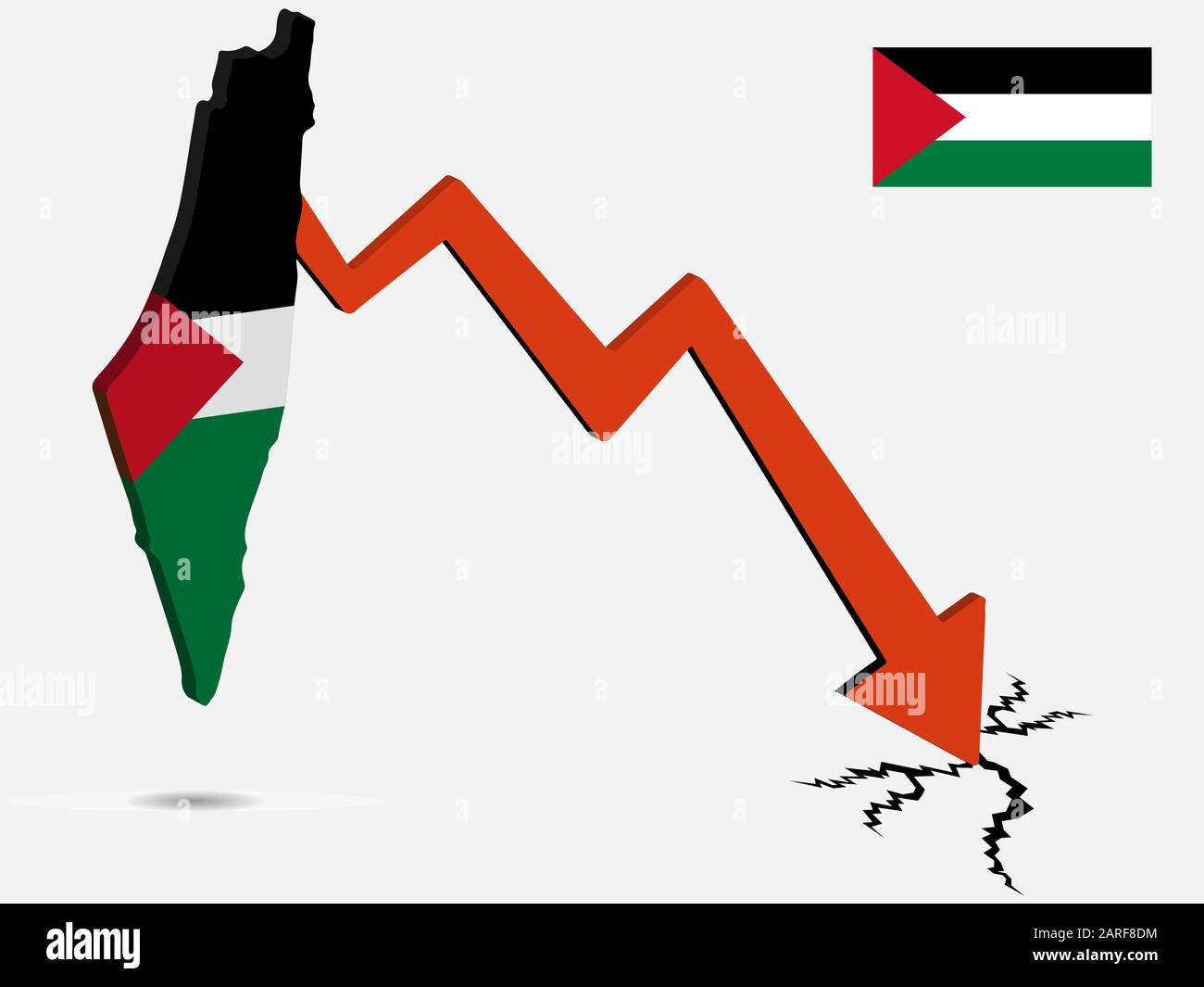 Palestine economic crisis vector illustration Eps 10 Stock Vector Image ...