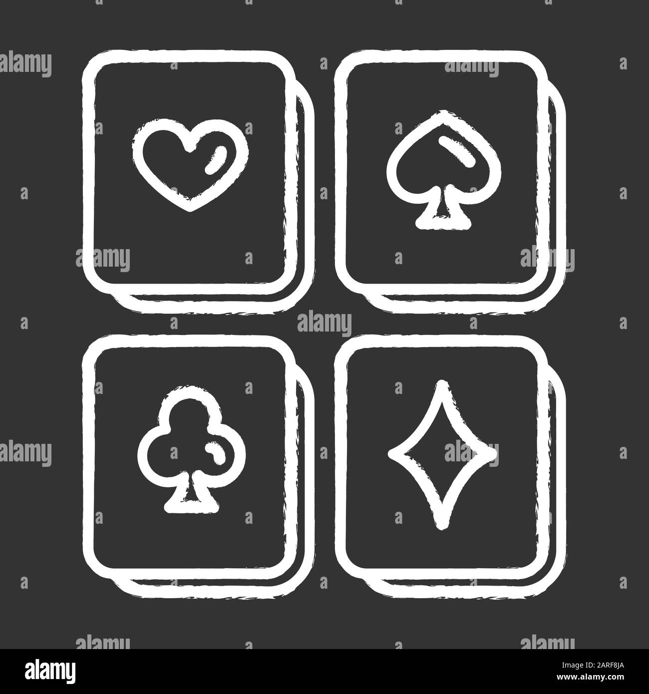 Playing cards puzzle chalk icon. Logic game. Mental exercise. Challenge ...