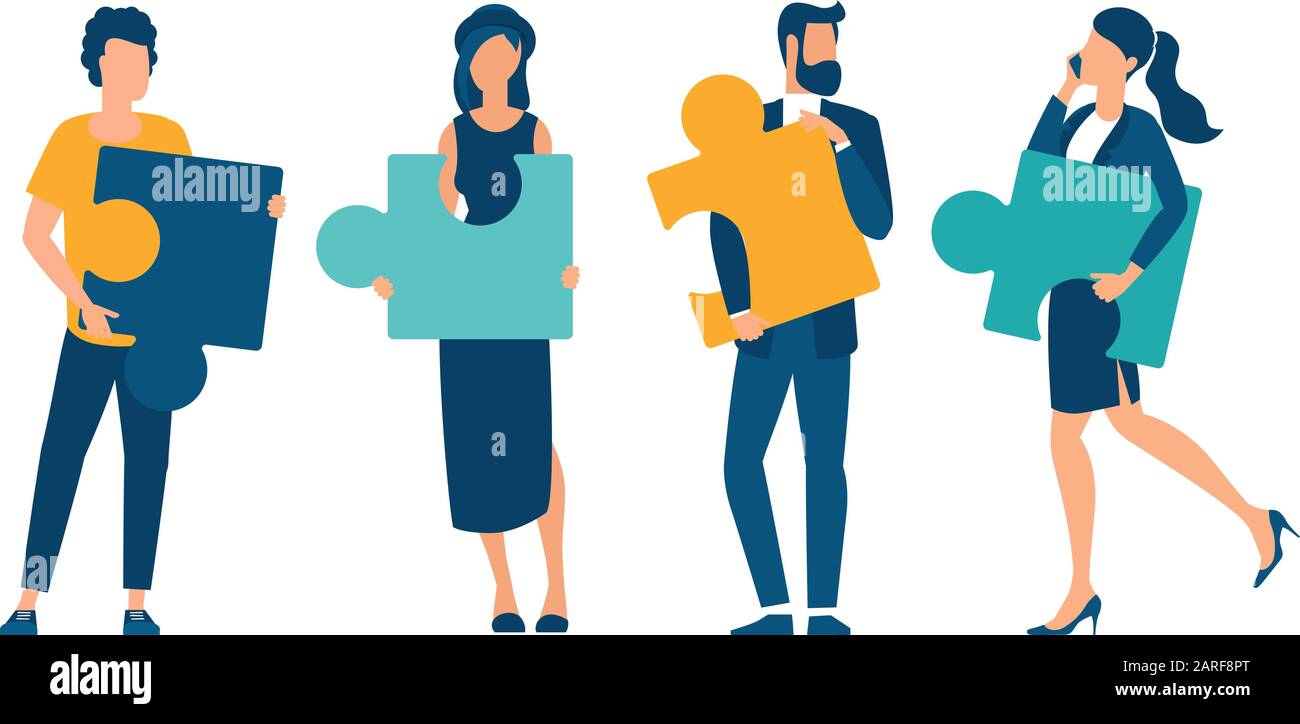 Team work solution flat Stock Vector Images - Alamy