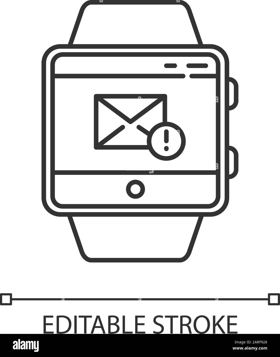 Messaging smartwatch function linear icon. Thin line illustration ...