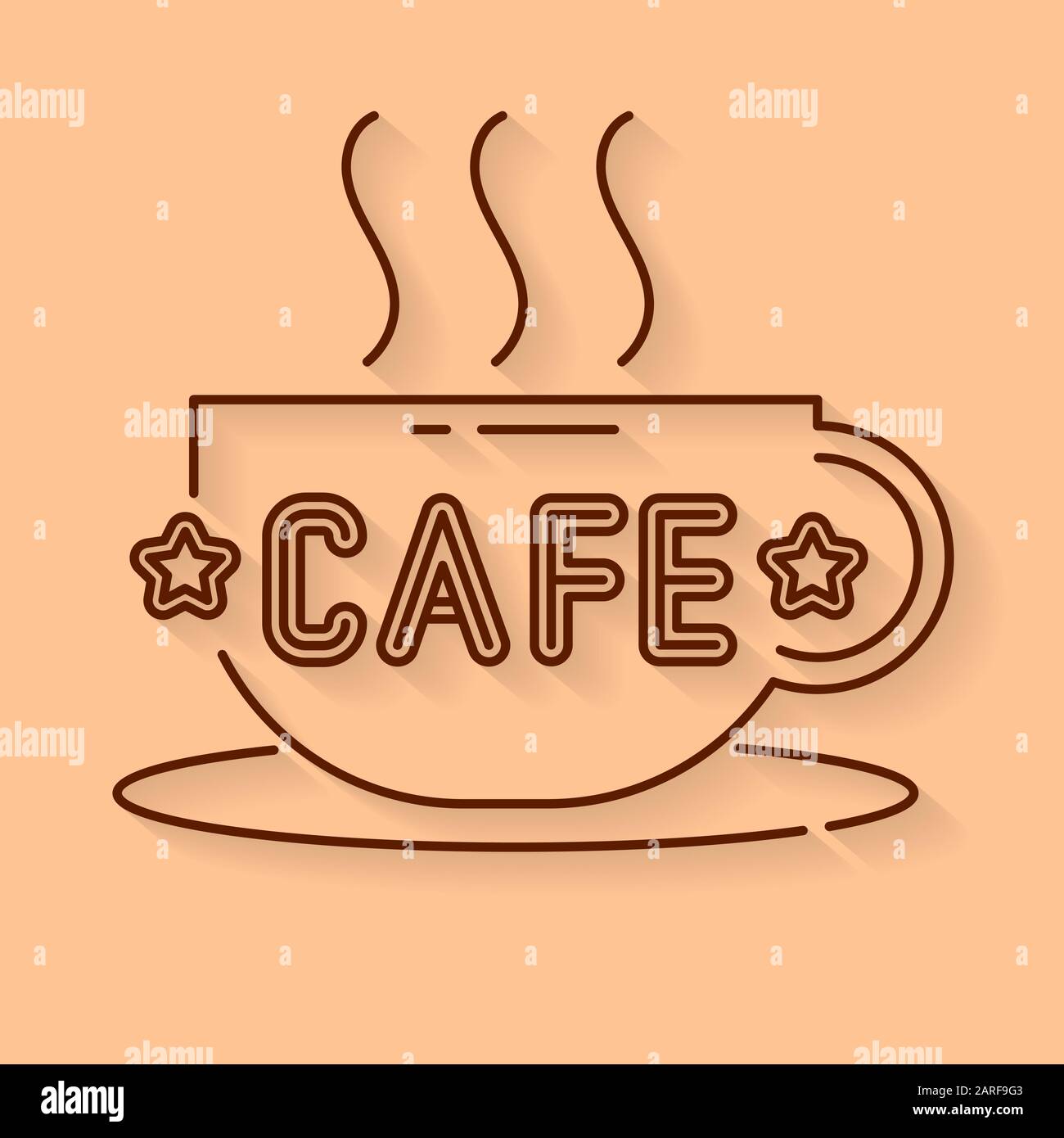 Cafe Logo Neon Light Glowing Vector Illustration. Neon Light, Neon Logo ...