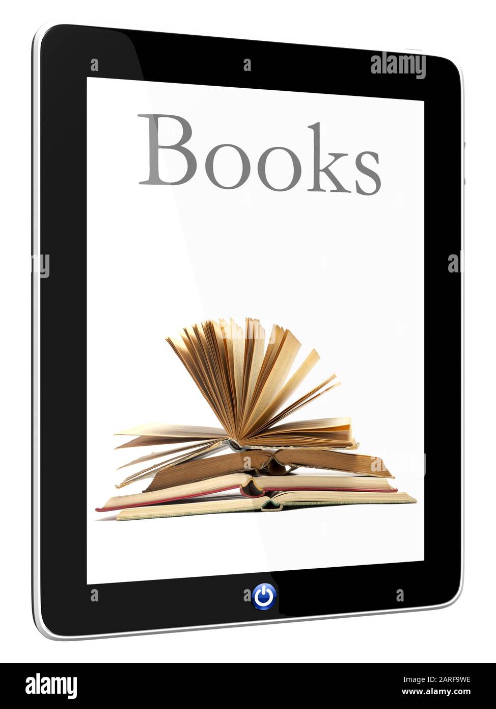 Book and iPad teblet computer 3D model isolated on white, digital ...