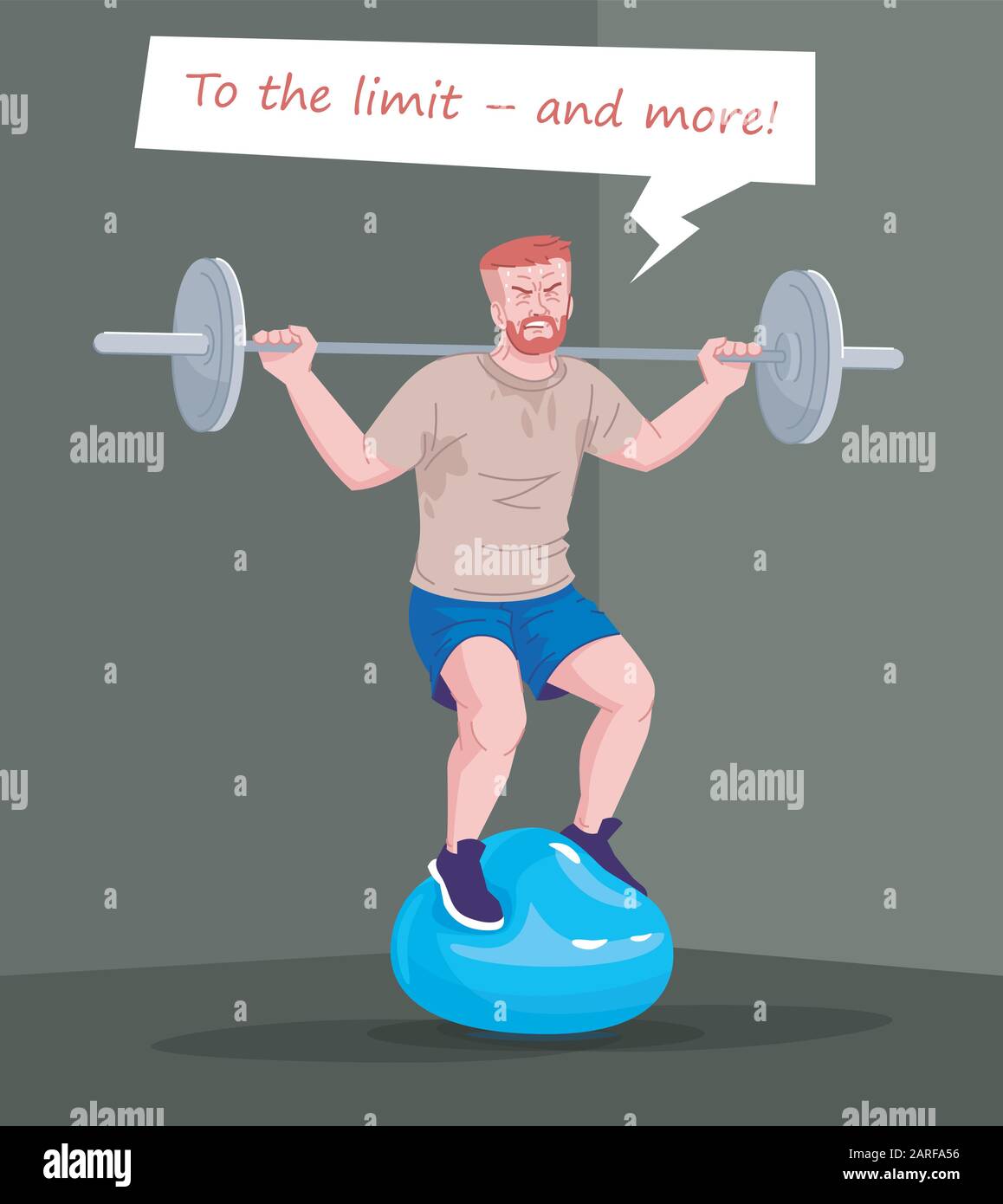 Workout dependence flat vector illustration. Physical training ...