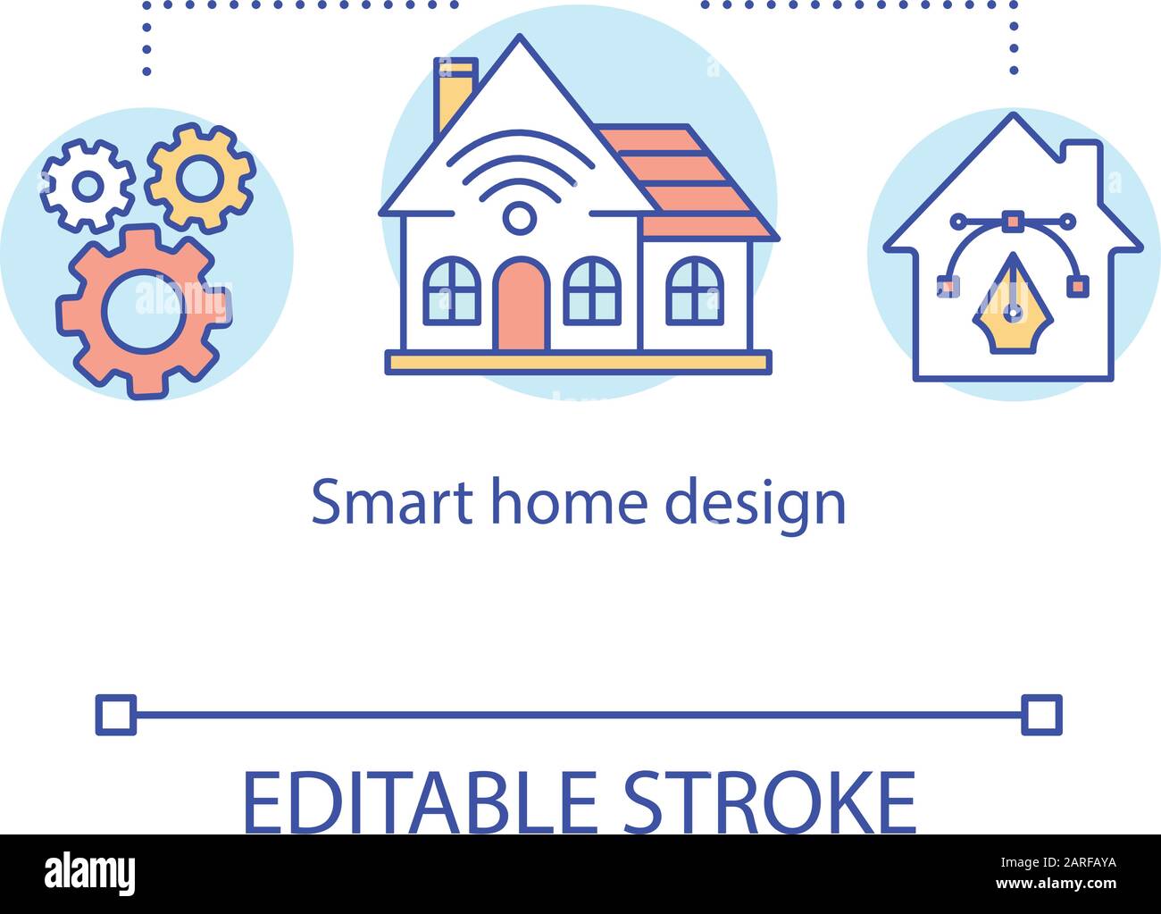 Smart home design concept icon. Development and configuration of ...