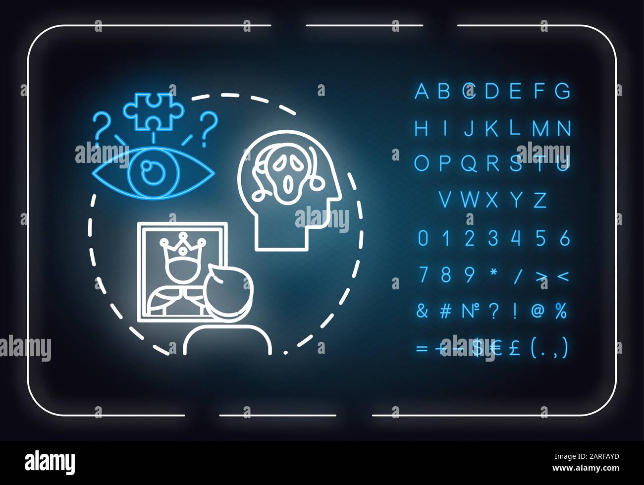 Psychosis neon light concept icon. Psychopathy, insanity. Mental ...
