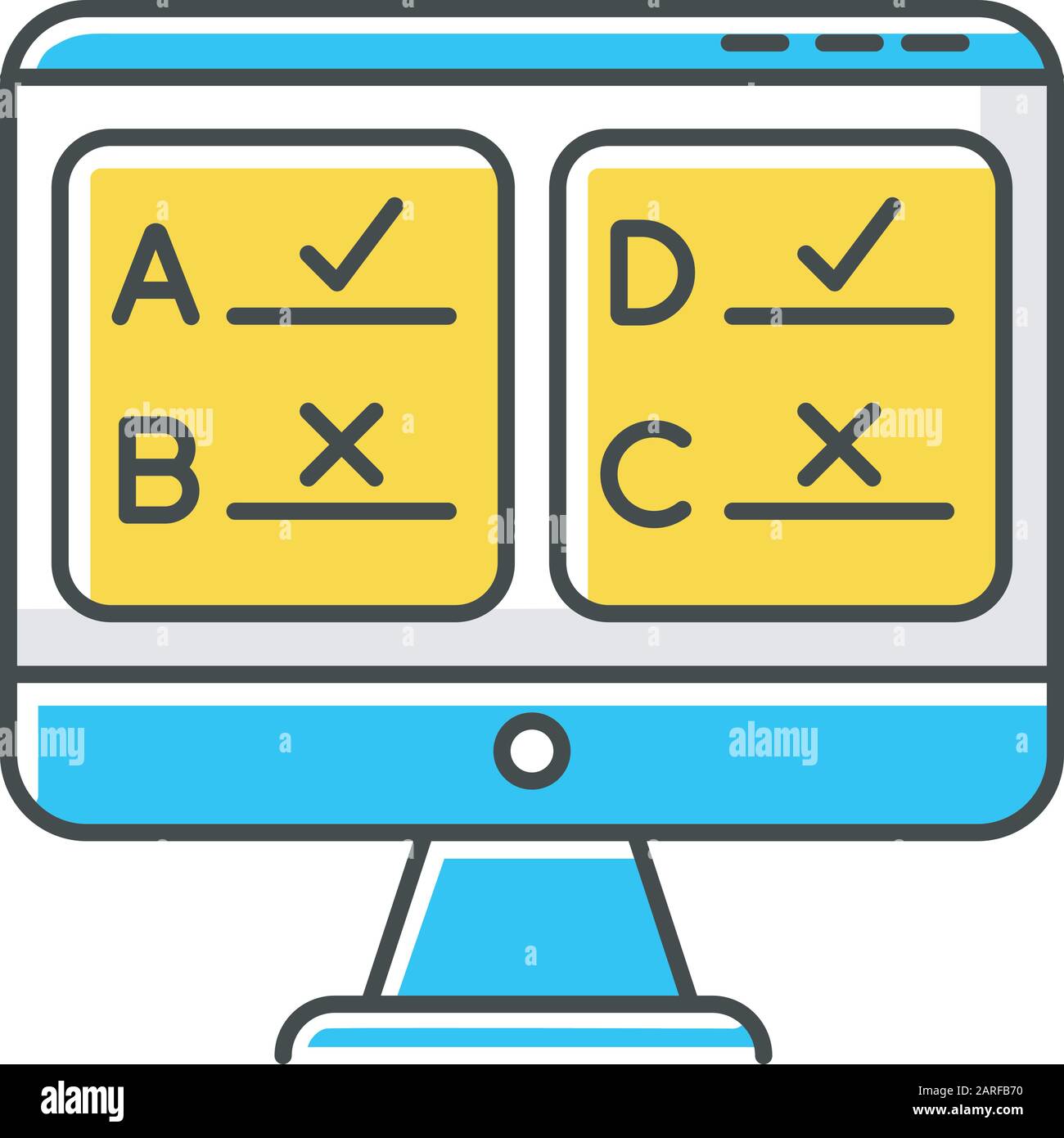 Online survey color icon. Multiple answer questionnaire. Social ...