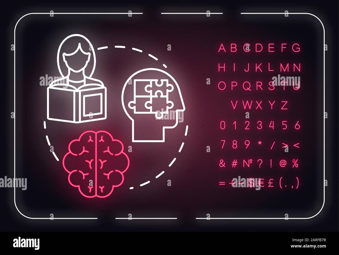 Memory neon light concept icon. Receiving and storing information ...