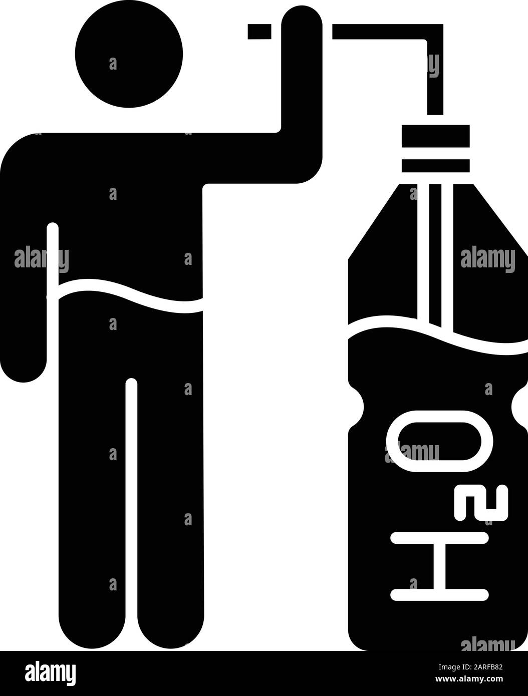 Drink water glyph icon. Fluid for hydration. Healthcare and skincare ...