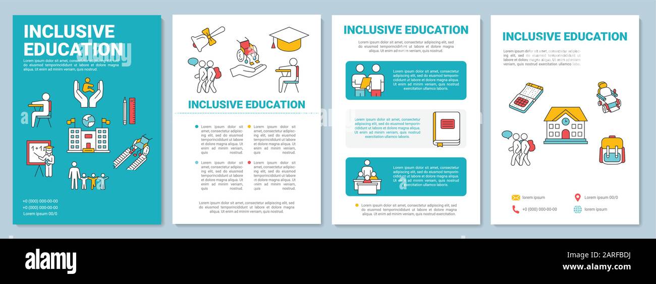 Inclusive education brochure template. Learning program for disabled. Flyer, booklet, leaflet ...