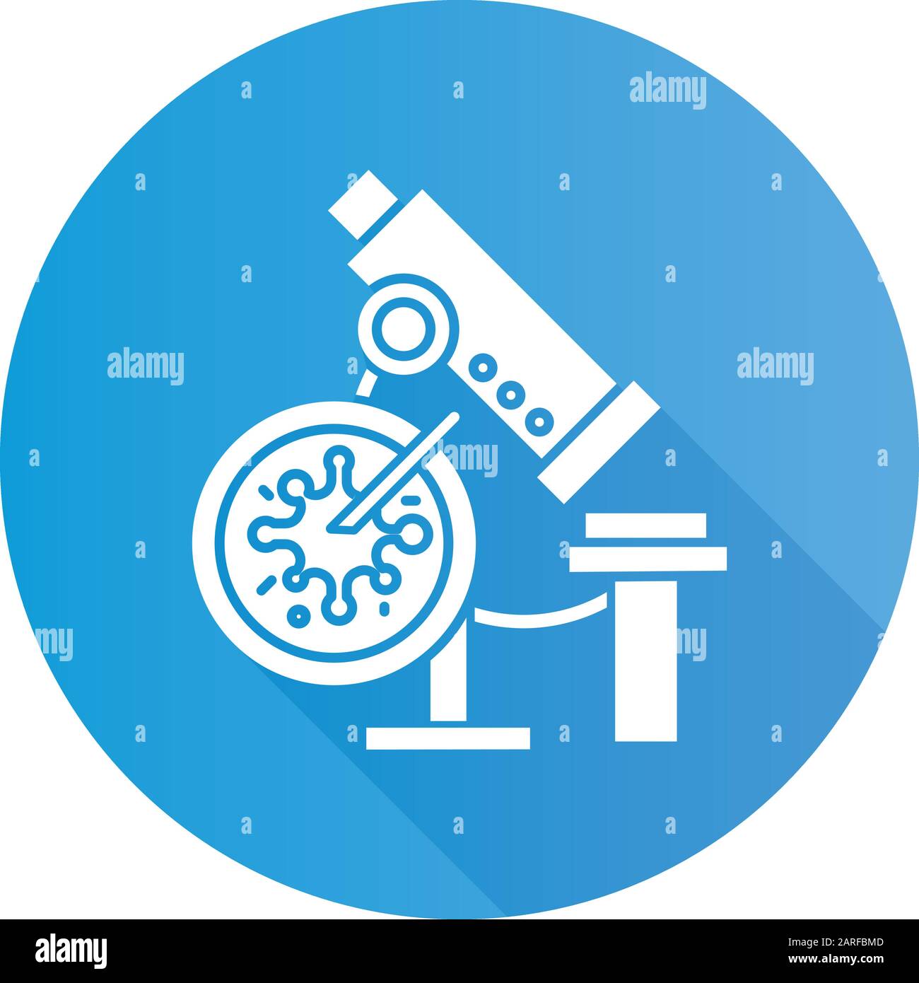 Infection test blue flat design long shadow glyph icon. Medical ...