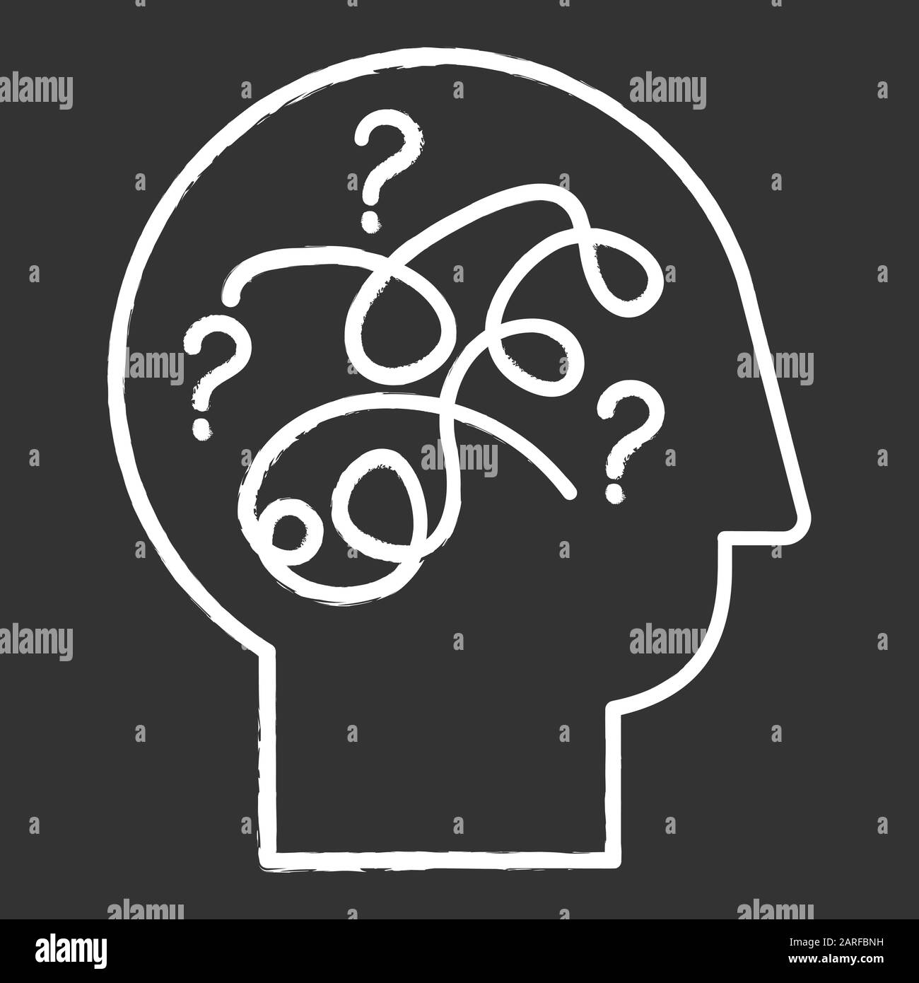 Puzzled mind chalk icon. Mental exercise. Ingenuity, intelligence test ...