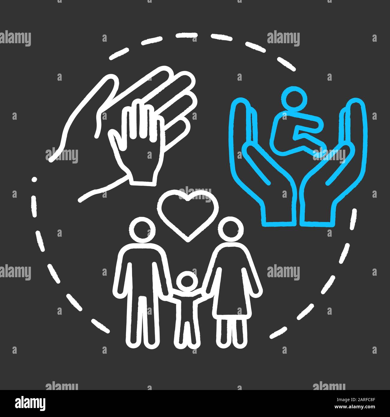 Parent involvement chalk RGB color concept icon. Positive environment ...