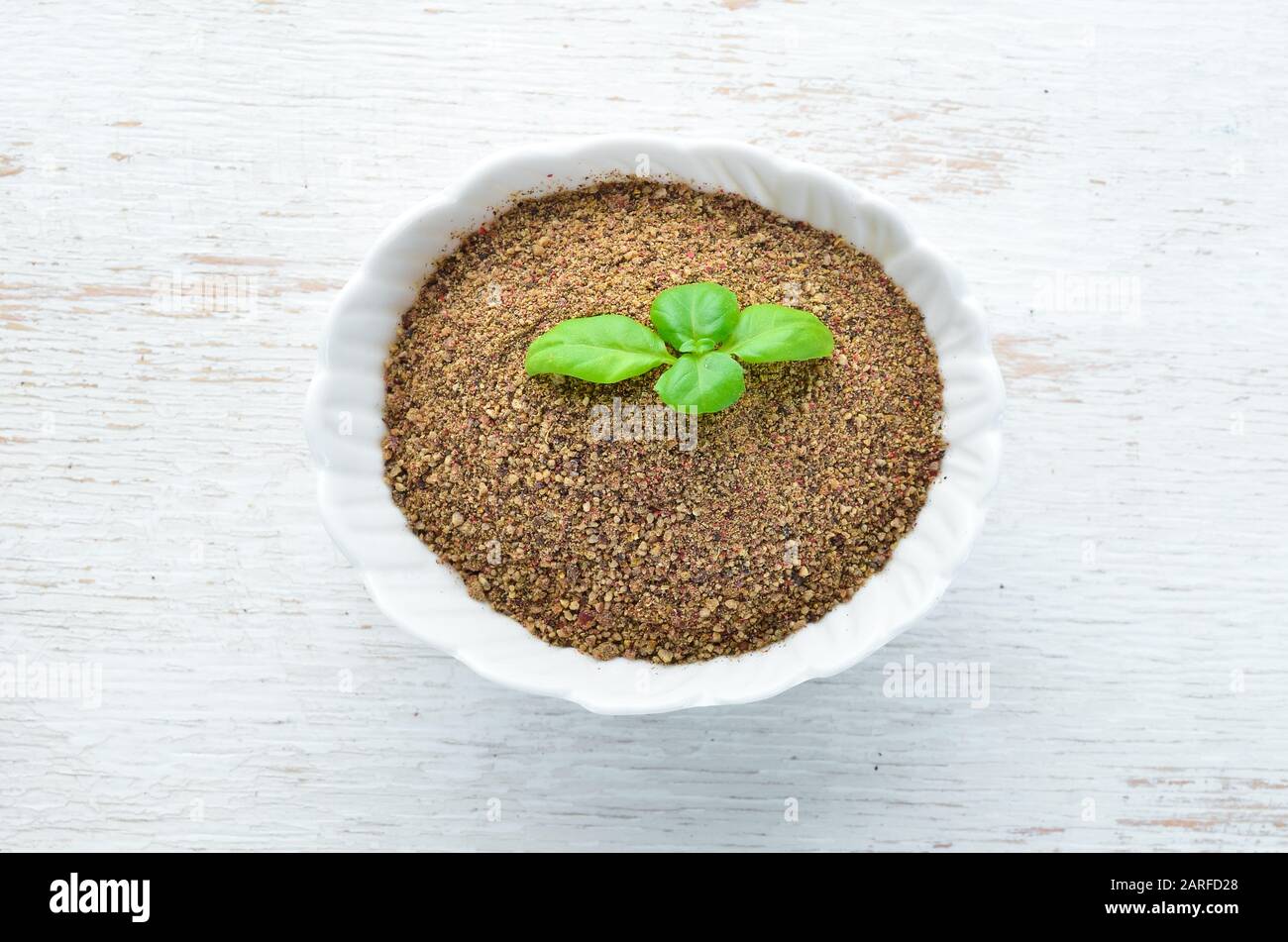 Black ground pepper. Spices Top view. On the old background Stock Photo ...