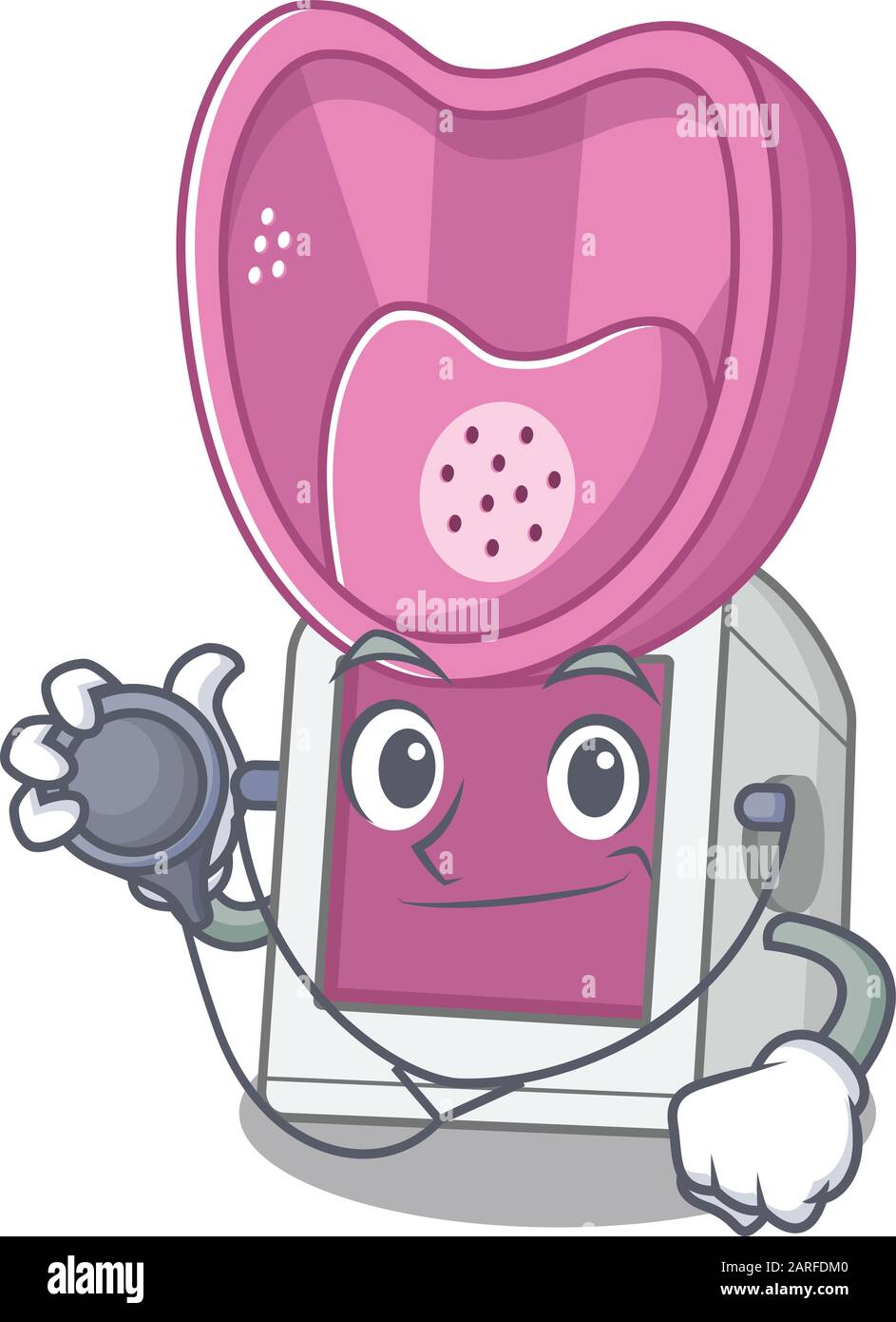 Smart and cool steam inhaler cartoon character in a Doctor with tools ...
