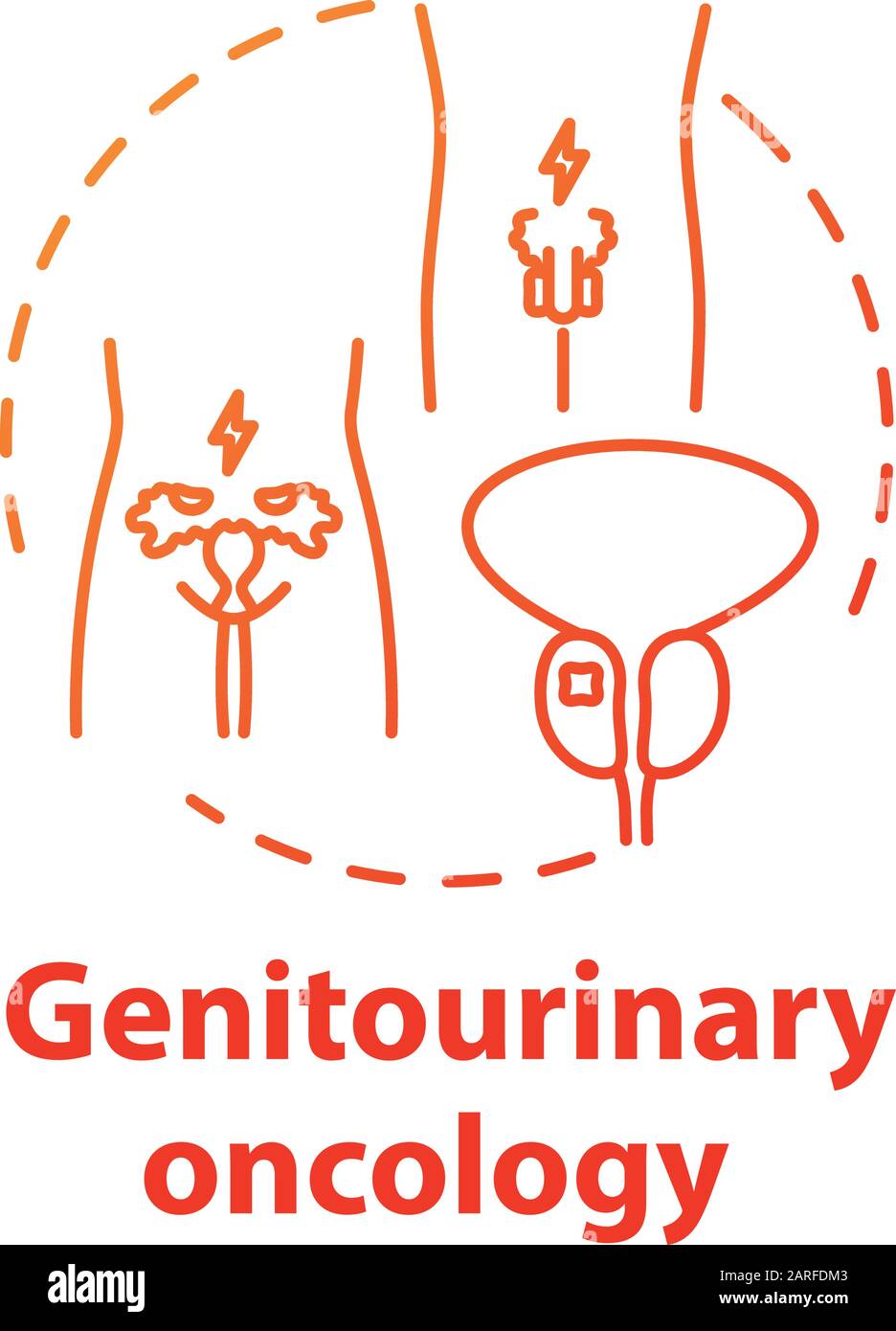 Genitourinary oncology concept icon. Human reproductive system disorder ...
