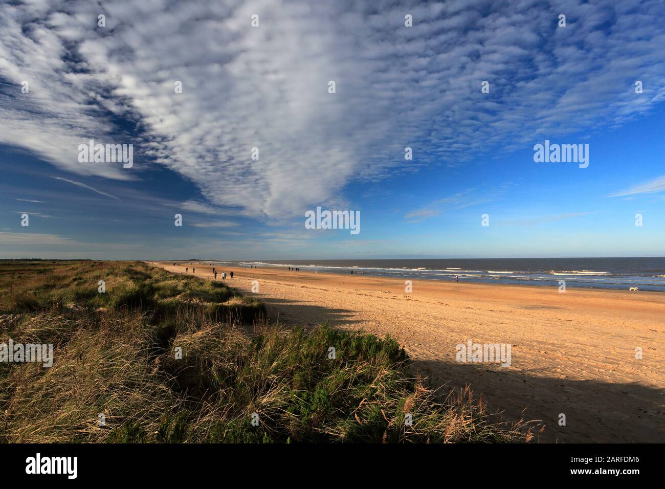 View over Brancaster beach, North Norfolk, England, UK Stock Photo - Alamy