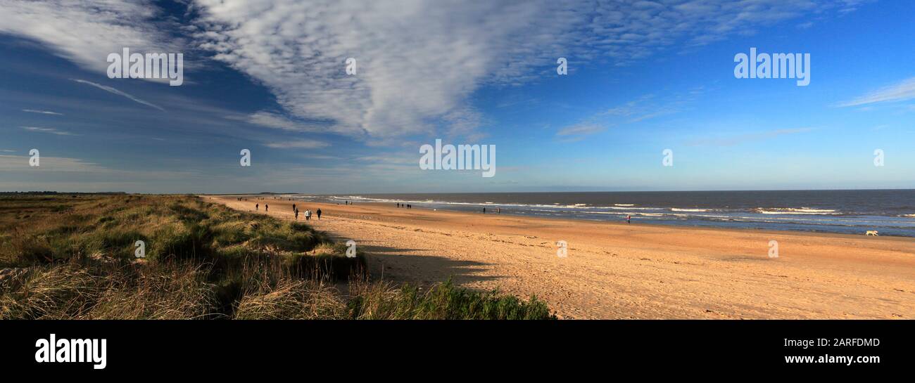 View over Brancaster beach, North Norfolk, England, UK Stock Photo - Alamy