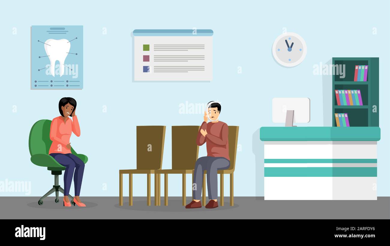 Dental clinic visit flat vector illustration. Orthodontic treatment ...